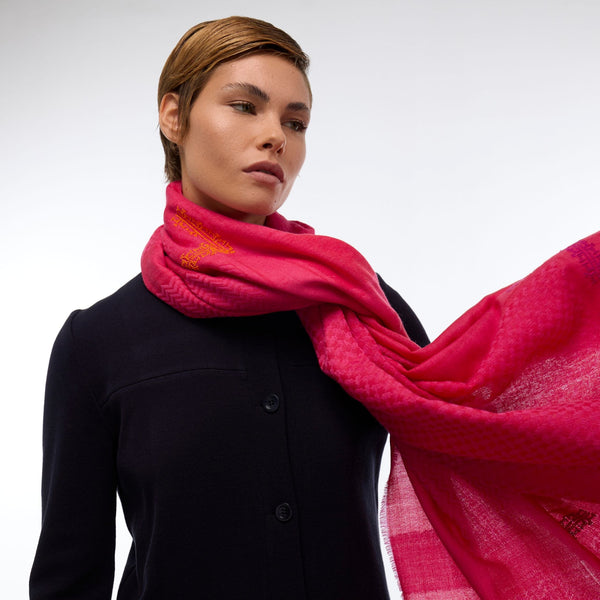 PINK MERINO WOOL & SILK IBRAHIM KEFFIYEH – SEP THE BRAND UK Ltd